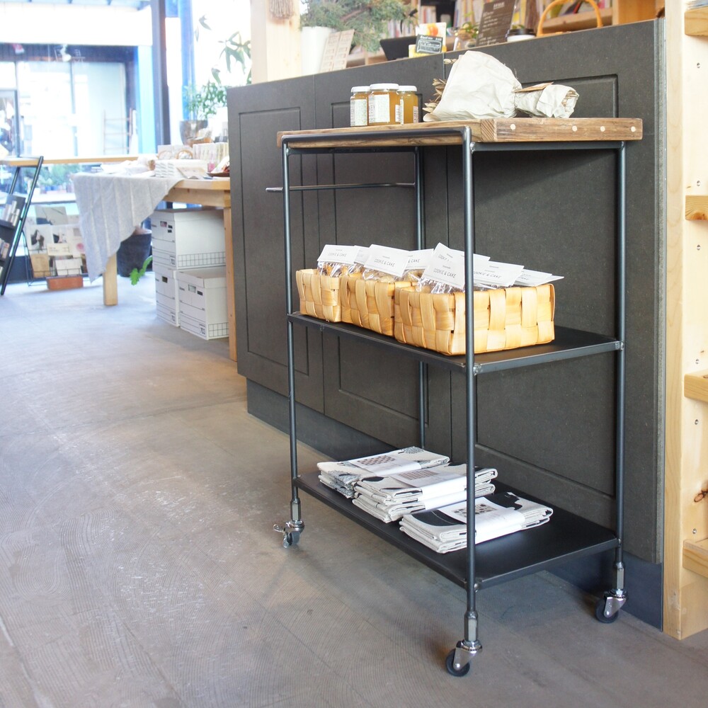 H WORK WAGON BLACK / CLEAR | SUGIYAMA | Japanese Minimalist Solid Iron ...